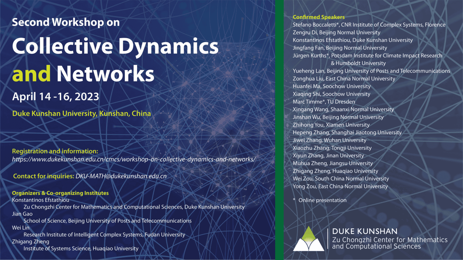 Second Workshop on Collective Dynamics and Networks – Zu Chongzhi ...